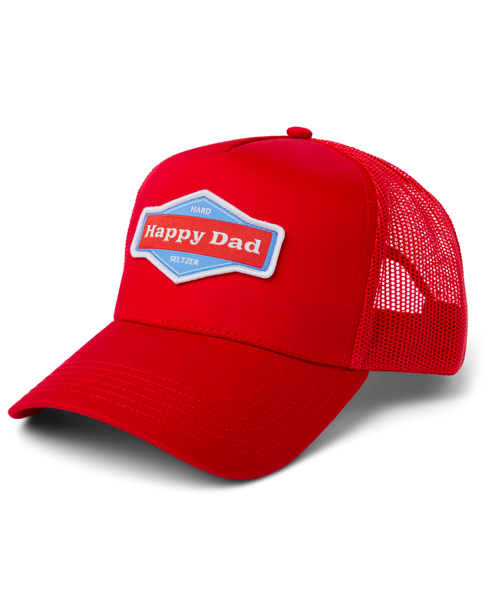 Happy Dad Trucker Hat (Red)